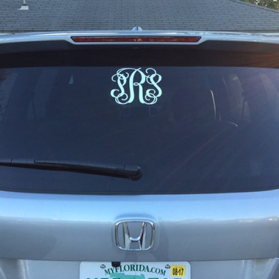 Monogram Car Decal, Monogram Wall Decal, Custom Vinyl Decal, Monogram ...