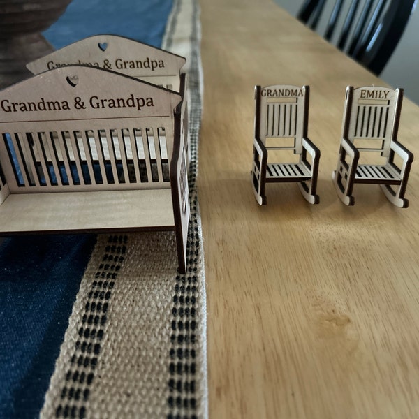 Engraved Mini Rocking Chair, Wedding Place Setting, Memorial Charms ...