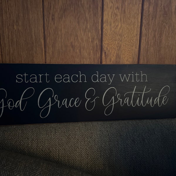 God Grace and Gratitude Sign/ Religious / Farmhouse / Faith /wood Sign ...