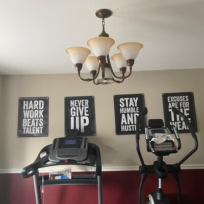 Motivational Quotes Banners Set of 4 Home Gym Decor Large Quote Wall ...