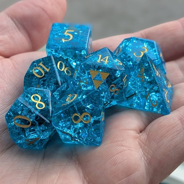 Natural Stone Dnd Full Dice Set Tiger Eye Dnd Dice Set Sorcerer ...