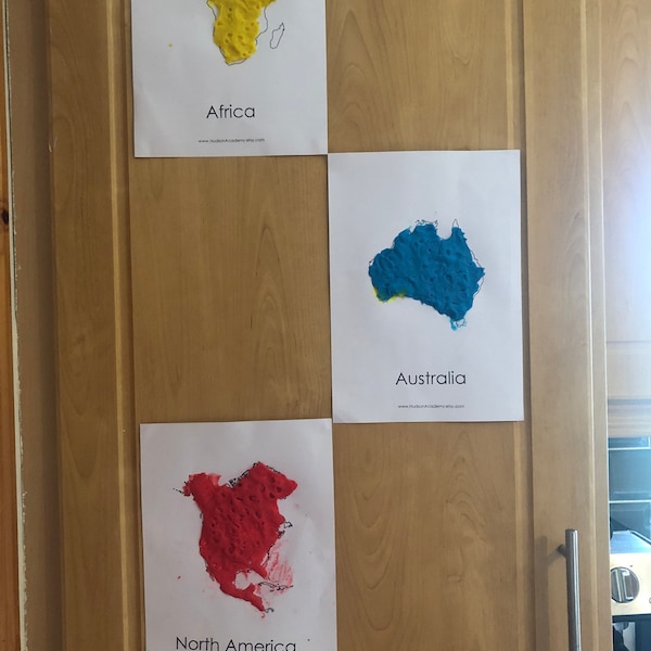 7 Continents Montessori Cards: Watercolor Geography Learning (digital ...