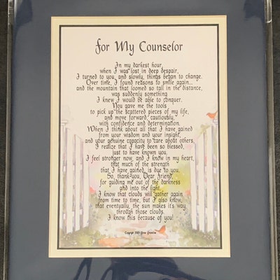 Counselor Gift Counselor Poem Counselor Present Therapist Gift ...