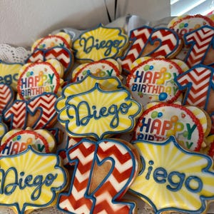 Number Custom Anniversary Cookies Set of 6 Crunchy Shortbread Cookies ...