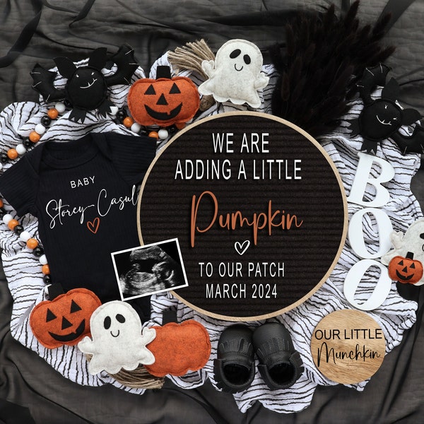 Halloween Digital Pregnancy Announcement, New Little Boo, Halloween ...