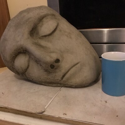 Stone Garden Beautiful Large Half Face Modern Art Statue - Etsy