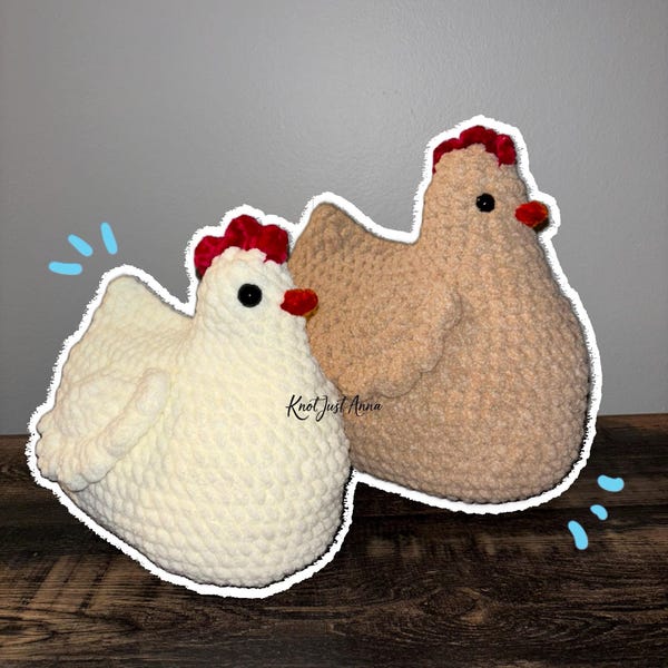 Plush Amigurumi Chicken Crochet Toy Pattern PDF, Stuffed Plush Easy ...