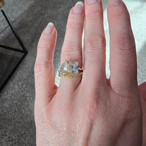 Toi Et Moi Ring and Matching Band Set, Promise Ring, Engagement Ring ...