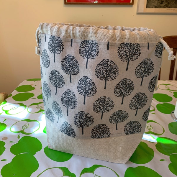Knitting Organizer Knitting Project Bag Money Tree Print Knit Bowl ...