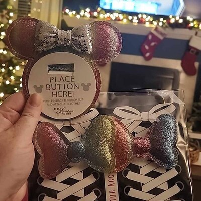 Button Accessory Black Glitter - Etsy