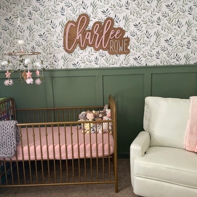 Large Wood Name Sign, Nursery Name Sign, Boho Nursery Sign , Above Crib ...