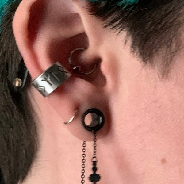 Viking Ear Cuff - Custom Elder Futhark Runes - Viking Beard Bead ...