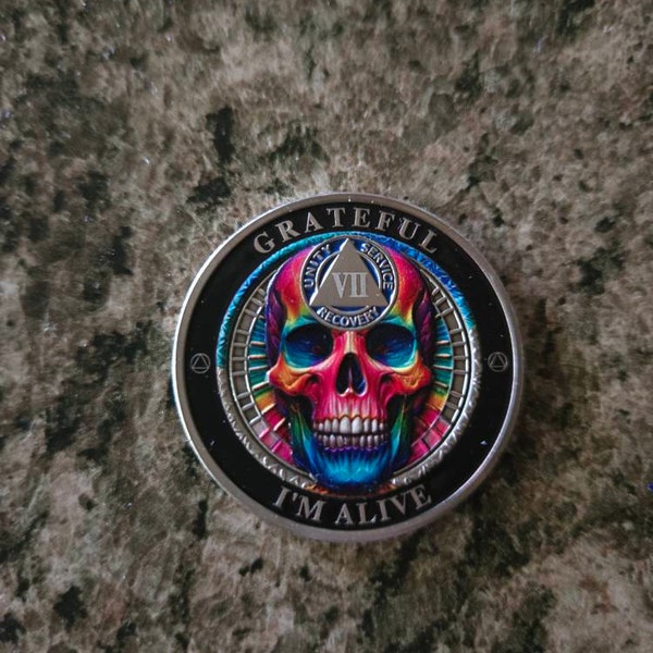 1 Year Sobriety Coin Tree of Life AA Chip 1-40 Years AA Medallion and ...