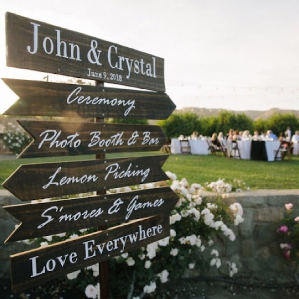 Rustic Wedding Direction Sign / Custom Directional Arrows - Etsy