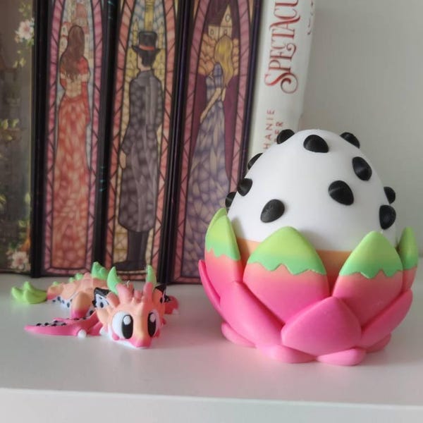 Dragon Fruit Dragon & Egg STL: Articulated Flexi Fidget Toy (digital ...