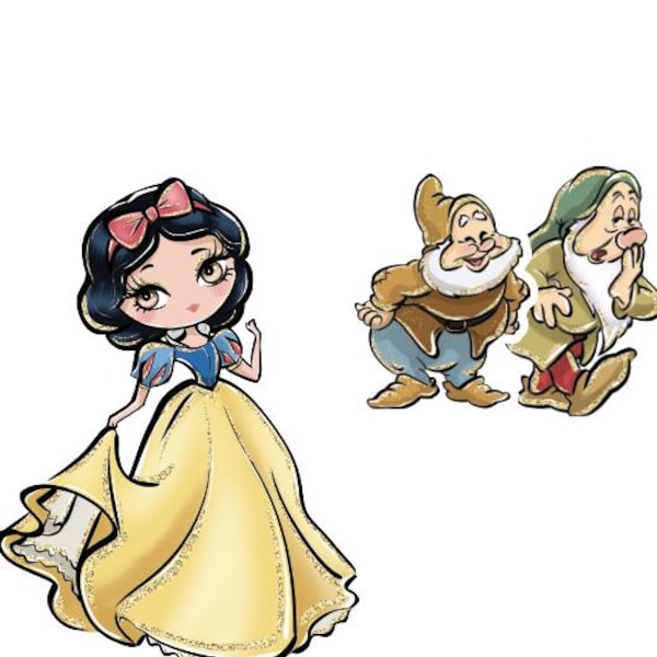 Snow White Clipart, Princess PNG, Seven Dwarves, Fairytale, Deer ...