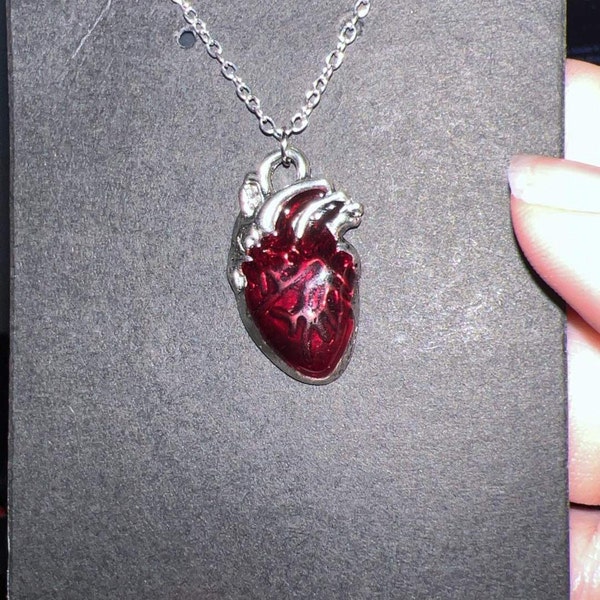 Bleeding Heart Necklace, Anatomical Heart, Gothic Jewelry, Gothic ...