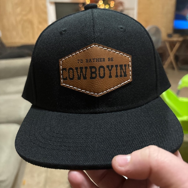 Best Dad Ever Snapback Hat | Father’s Day Cap | Faux Leather Patch Flat ...