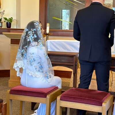 Evintage Veils Child's Traditional Veil ST Therese Little Flower Marian ...