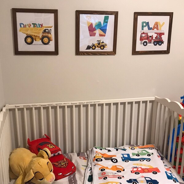 Dump Truck Print, Construction Vehicle Print, Toddler Room Decor, Boy ...