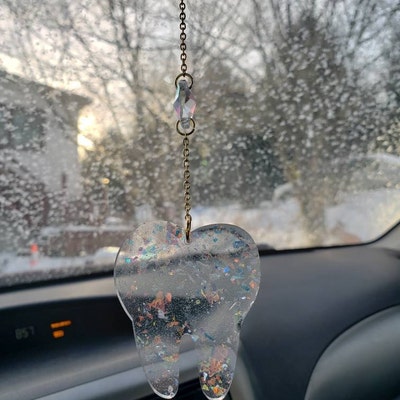 Resin Tooth Suncatcher, Dental Suncatcher, Dental Car Charm, Tooth Car ...