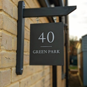 Customisable Hanging House Sign, House Number Sign, New Home Gift - Etsy