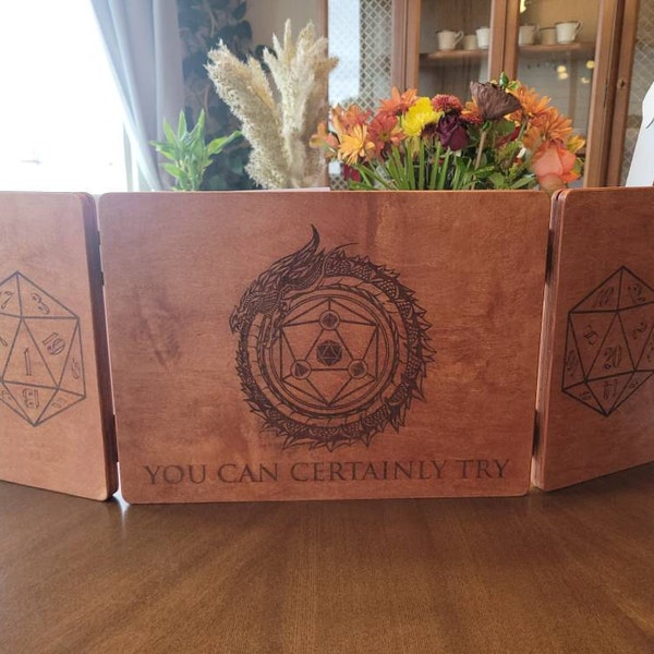 Personalized Engraved Wood Dungeon Master Screen, Custom D&D DM Screen ...