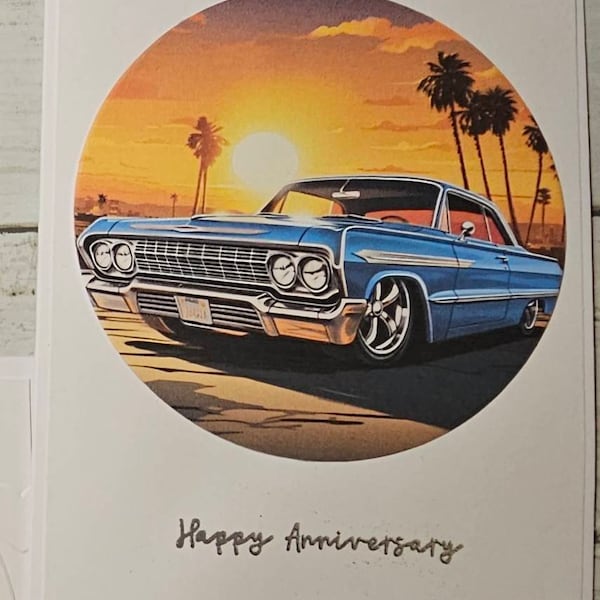 Retro Futuristic Chevy Impala Digital Print - Colorful and Vibrant Car ...