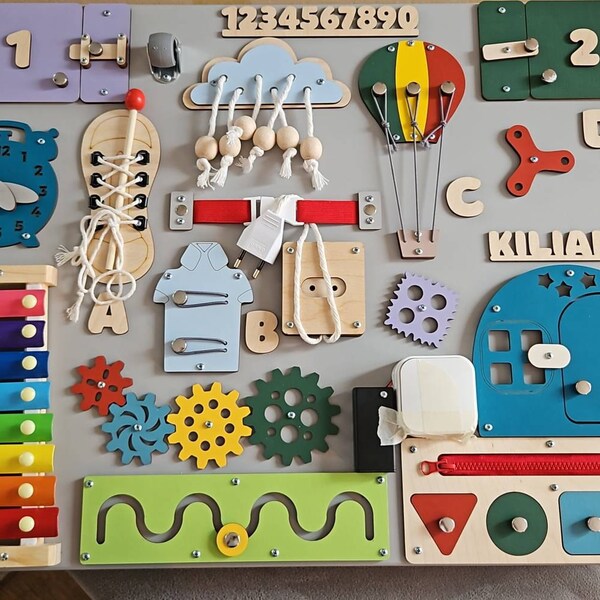 Big Busy Board, Activity Board for Exercising Fine Motor Skills - Etsy