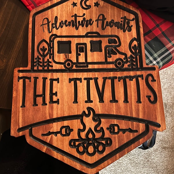Camper Sign, RV Sign, Engraved Rv Sign, Campsite Flag, RV Flag Hanging ...