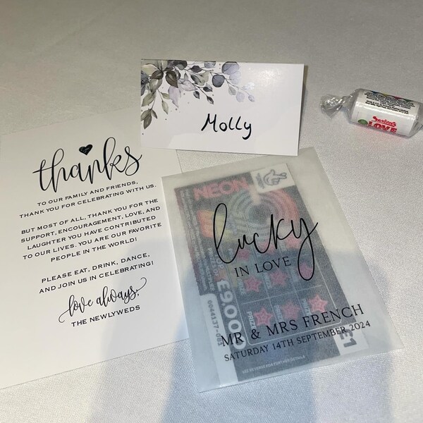 Scratch Card Holder Wedding Favour Packets Lucky in Love - 100% ...