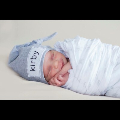Hello Baby Boy Baby Monogramed Hat Name Hospital Hat - Etsy