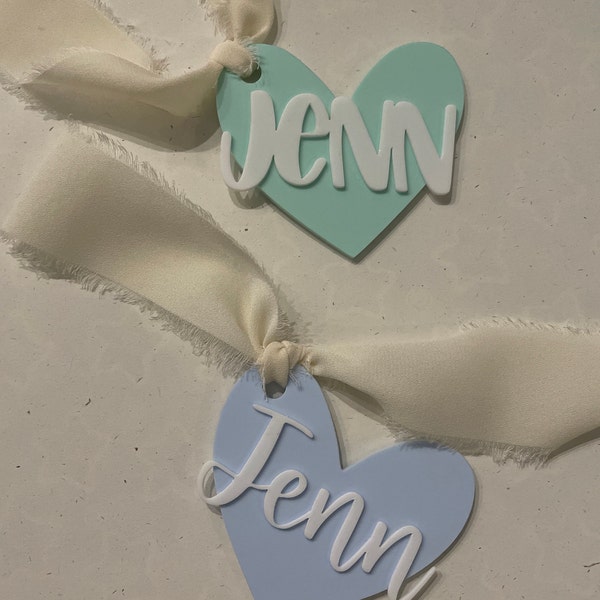 Valentines Name Tag, Valentines Heart Name Tags, Acrylic Heart Name ...