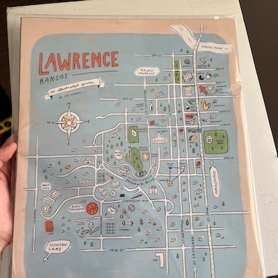 Illustrated Map of Lawrence - Etsy
