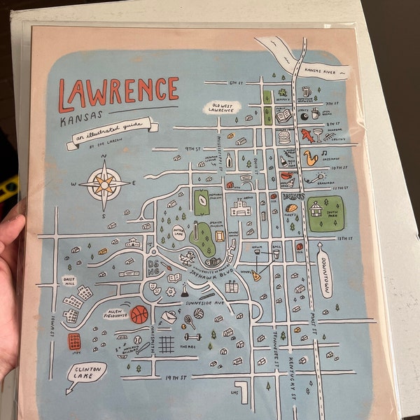 Illustrated Map of Lawrence - Etsy
