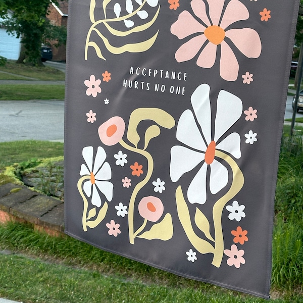 Riverside Heights House Flag; Retro Flag in Pink and Orange Featuring ...