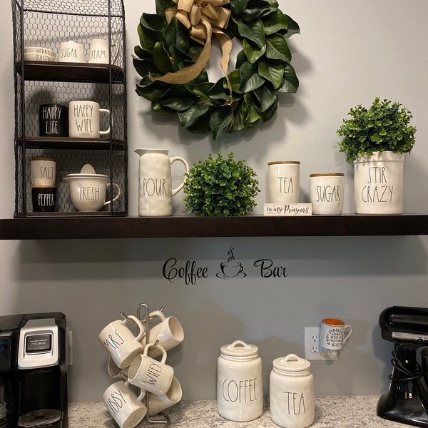 Coffee Bar Decal With Coffee Cup / Coffee With Cup / Coffee Stickers ...