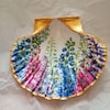 Hand Decorated Scallop Shell Trinket Dish Decoupaged and Painted Beach ...
