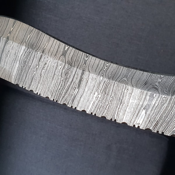 Damascus Dagger With Beautiful Bull Horn Handle and Leather Sheath ...