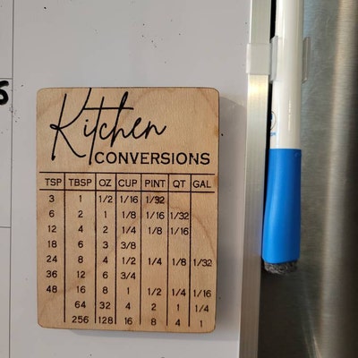 Kitchen Conversion Magnet Kitchen Measurements Magnet Laser - Etsy