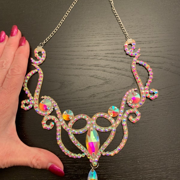 Rhinestones Dance Necklace by Amalia Design, Ballroom Necklace, Belly ...