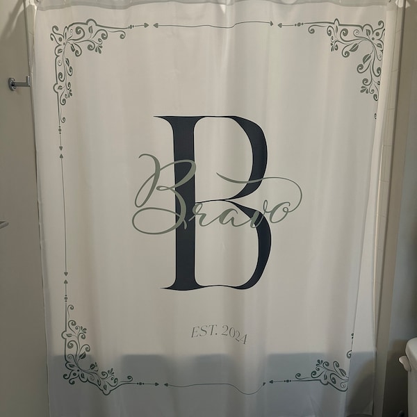 Monogrammed Shower Curtain | Custom Monogram Bathroom Set ...