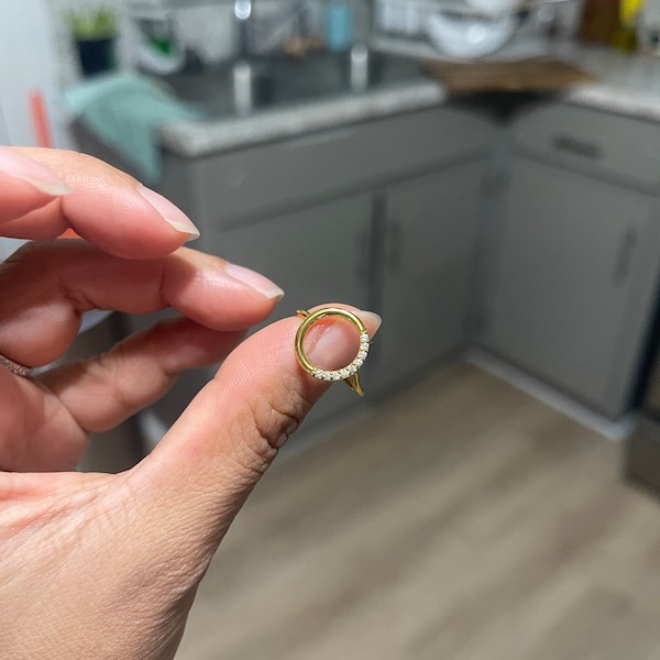 Pave Open Circle Ring by Caitlynminimalist • Gold Karma Ring • Geometric Minimalist Ring ...