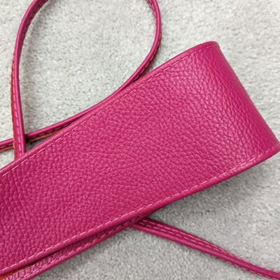 Obi Belt in Soft Leather. Wrap Belt in HOT PINK. Waist Belt in PINK ...