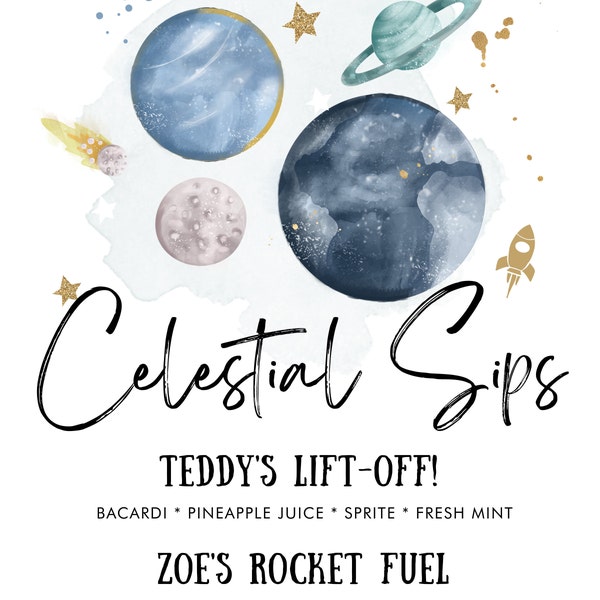 Editable Custom Sign Space Birthday Sign Galaxy Birthday Outer Space ...