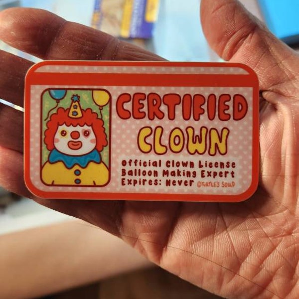 Certified Clown License Vinyl Sticker - Funny Laptop Decal - Etsy