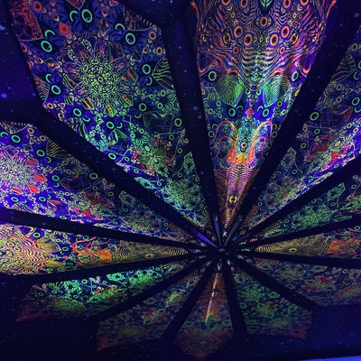 Uv-reactive Backdrop Sunflower Art Fluorescent Tapestry - Etsy