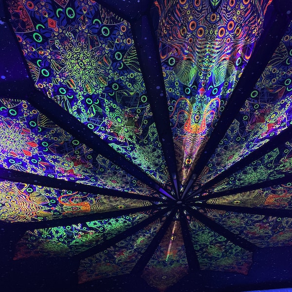 Psychedelic Decoration Stage Metatron. Uv-reactive Psytrance Party ...