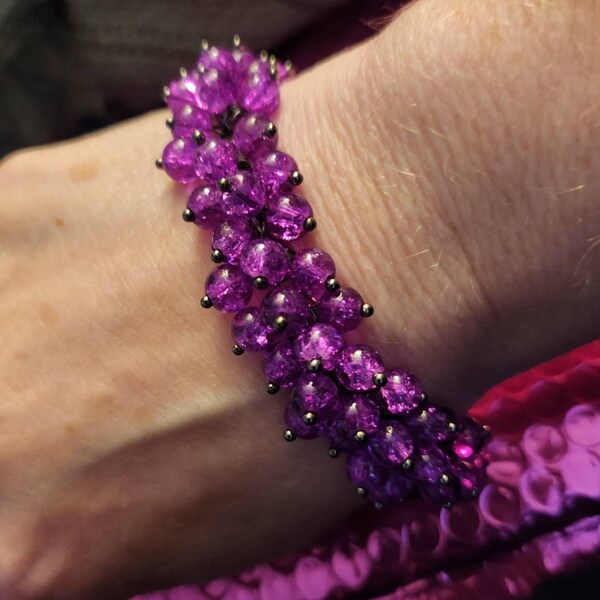 Star Cha Cha Bracelet, Nebula Color Mix, Half Mirrored Glass Beaded ...