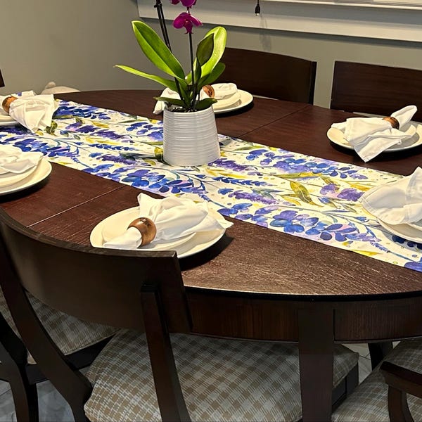 Teal and Purple Sparkle Print Table Runner Dining Room Table Runner ...